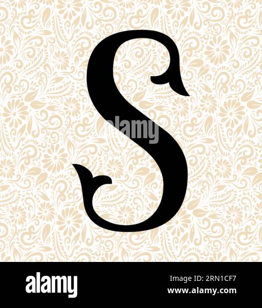 Fishtail Alphabet S , Black alphabet vector, alphabet vector, alphabet ...