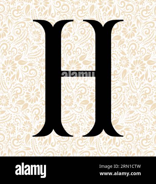 Fishtail Alphabet H , Black alphabet vector, alphabet vector, alphabet ...