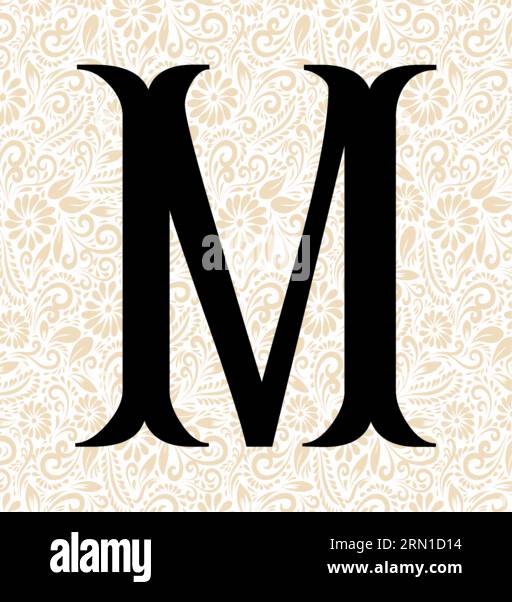 Fishtail Alphabet M , Black alphabet vector, alphabet vector, alphabet ...