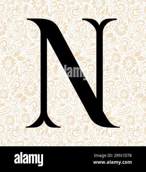 Fishtail Alphabet N , Black alphabet vector, alphabet vector, alphabet ...
