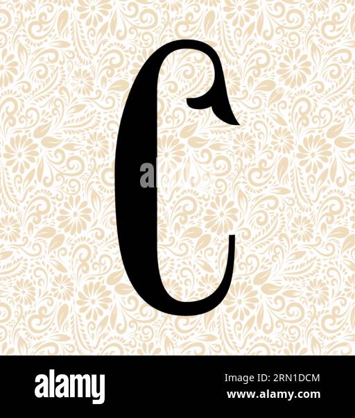 Fishtail Alphabet C , Black alphabet vector, alphabet vector, alphabet ...