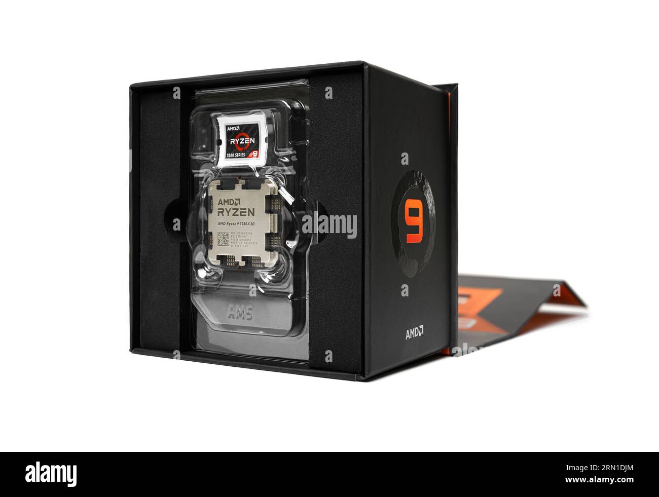 AMD Ryzen 9 7950X3D processor close-up. Studio shot Stock Photo - Alamy