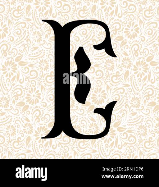 Fishtail Alphabet E , Black alphabet vector, alphabet vector, alphabet ...