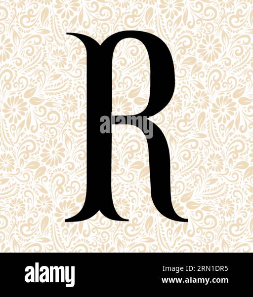 Fishtail Alphabet R , Black alphabet vector, alphabet vector, alphabet ...