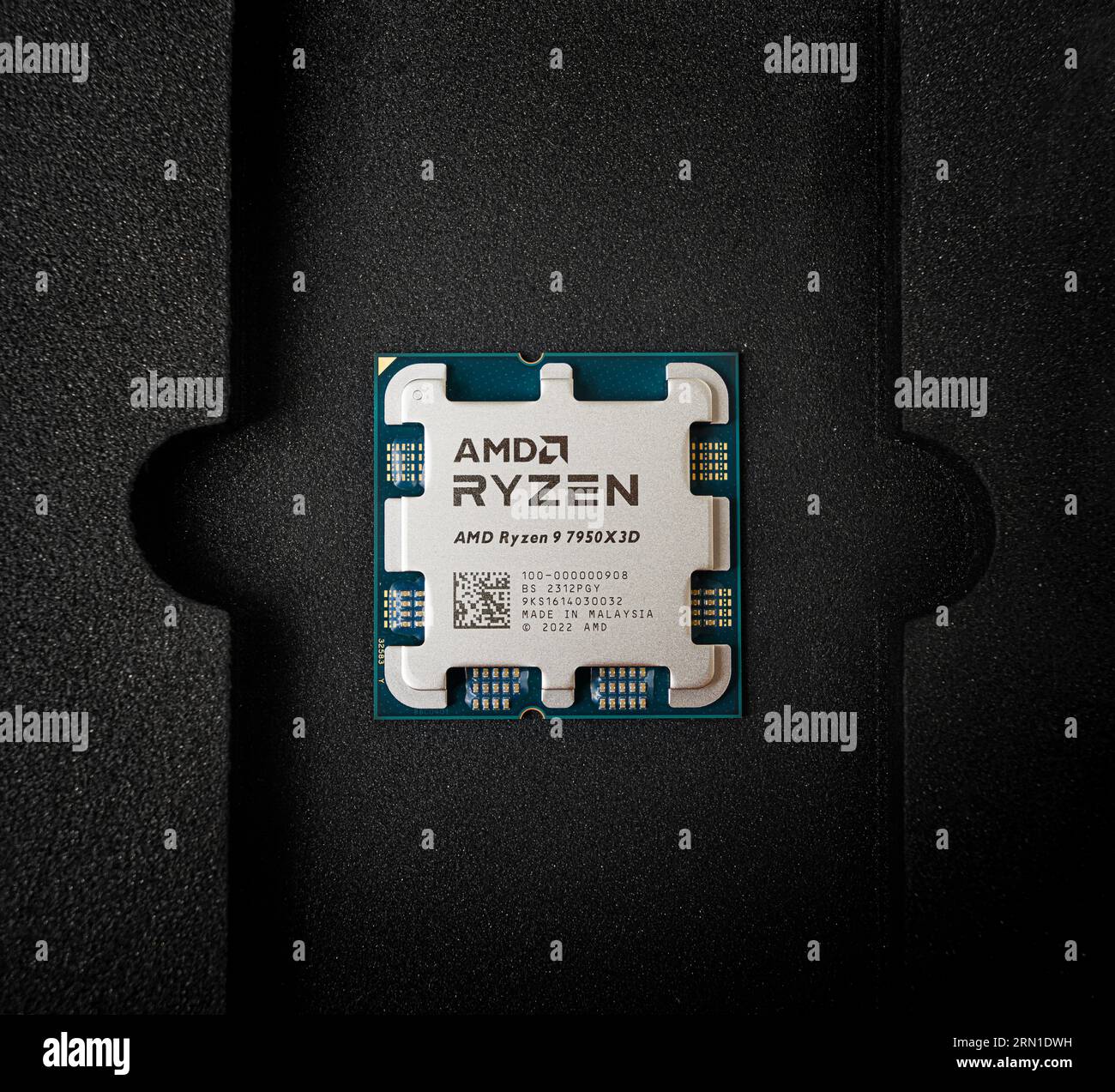AMD Ryzen 9 7950X3D processor close-up. Studio shot Stock Photo - Alamy