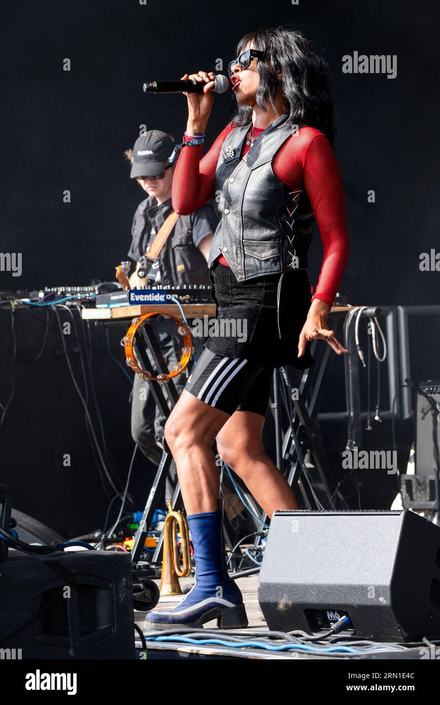 Nuha Ruby Ra plays the Walled Garden Stage at Green Man Festival in ...