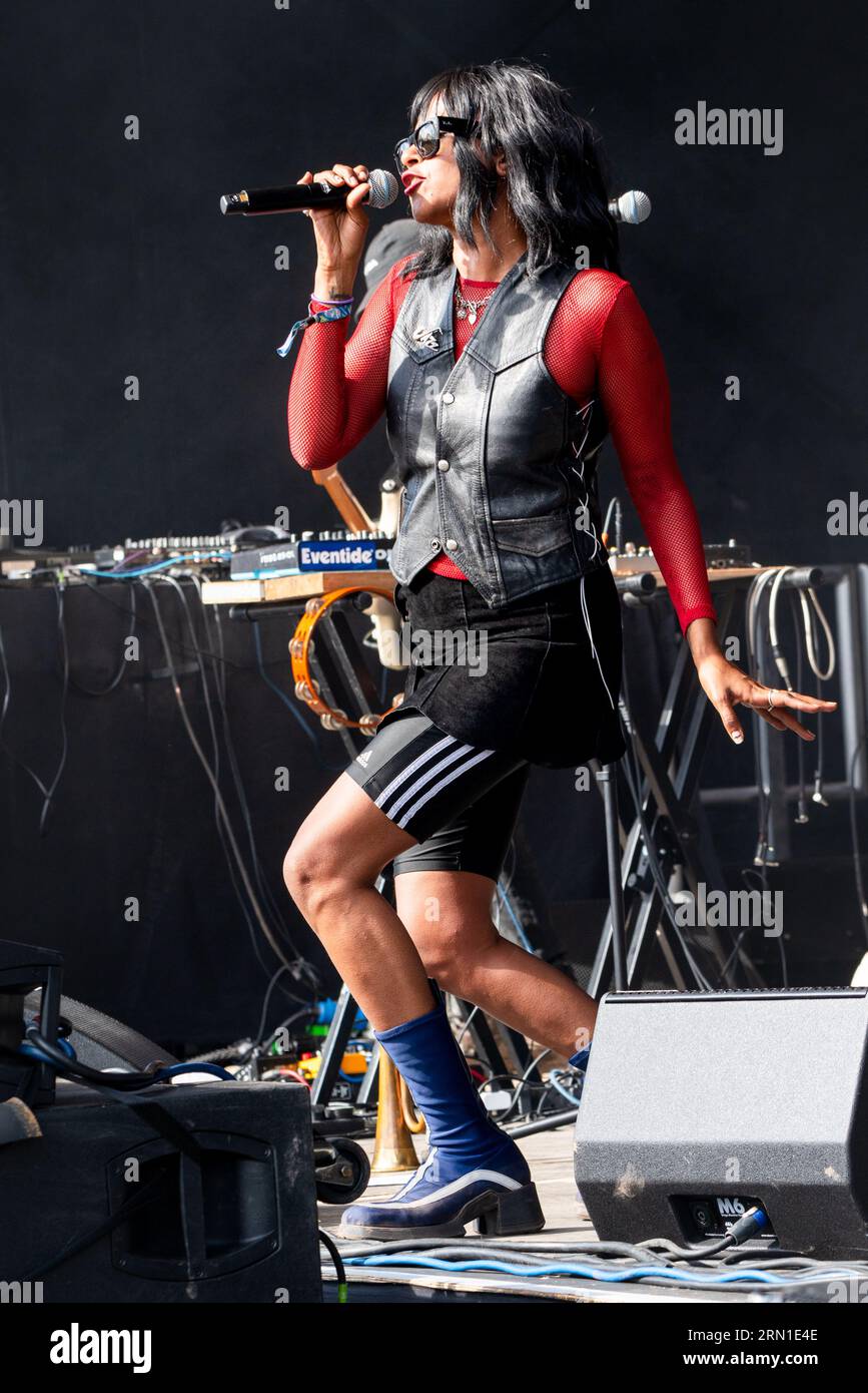 Nuha Ruby Ra plays the Walled Garden Stage at Green Man Festival in ...