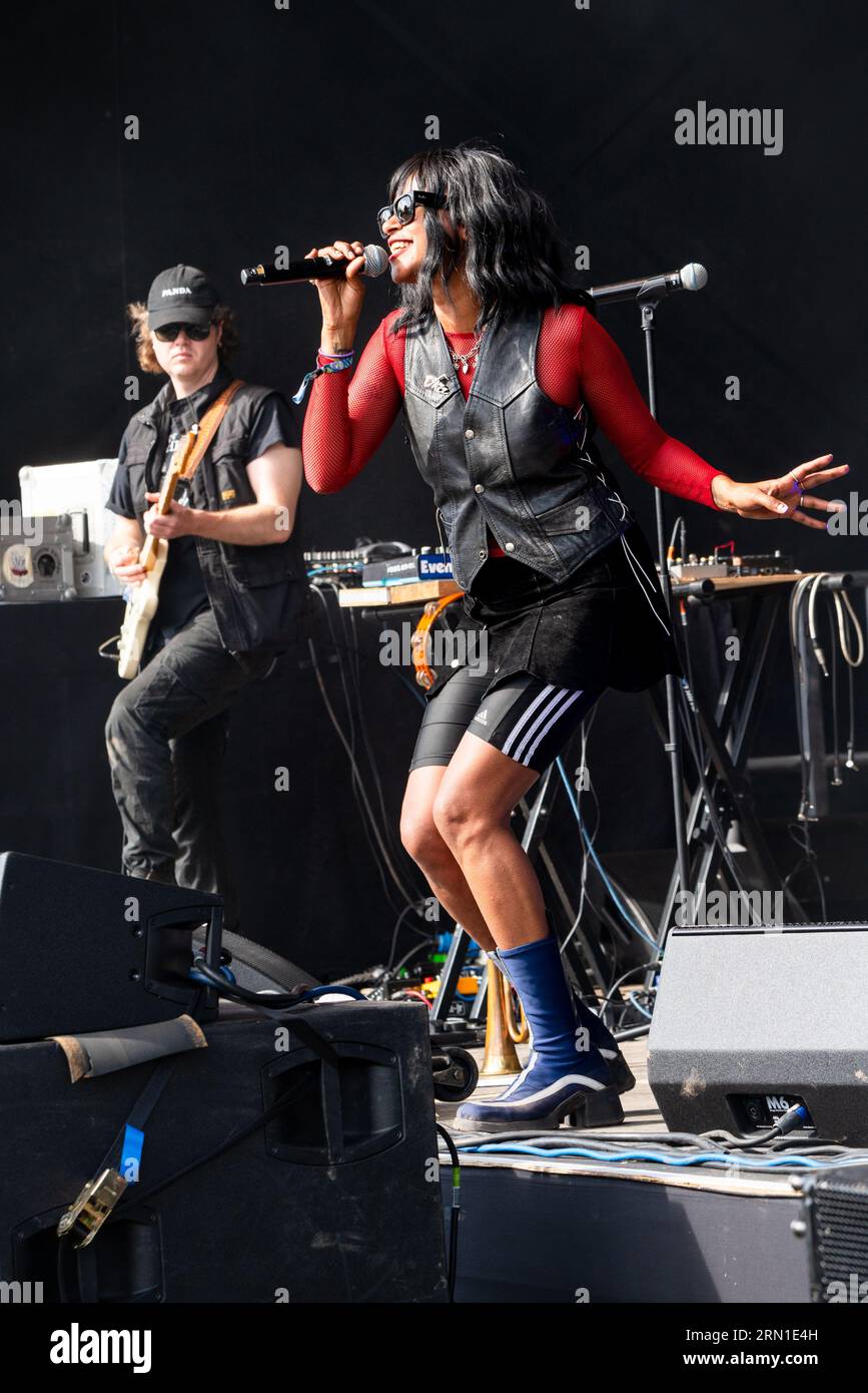 Nuha Ruby Ra plays the Walled Garden Stage at Green Man Festival in ...