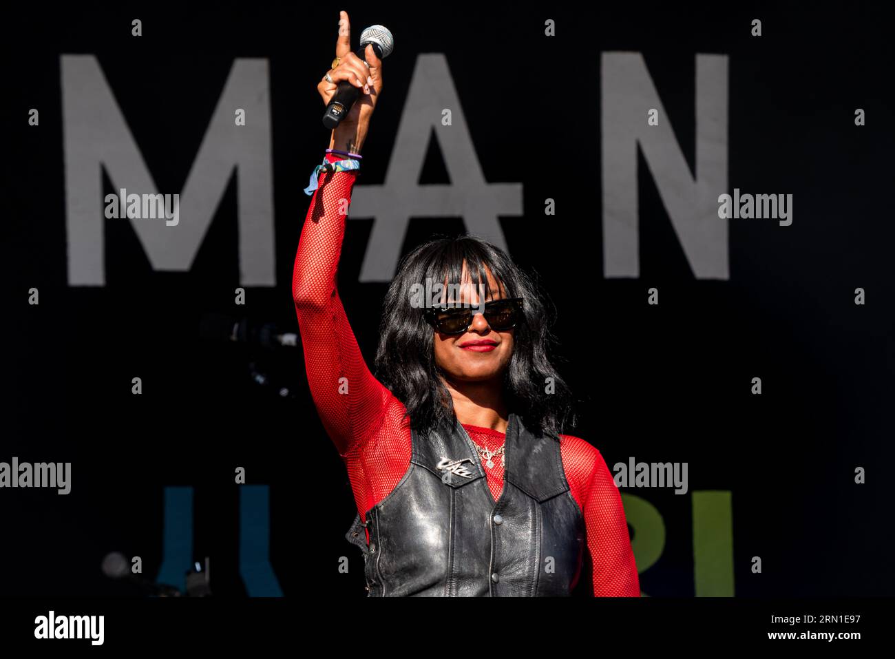 Nuha Ruby Ra plays the Walled Garden Stage at Green Man Festival in ...