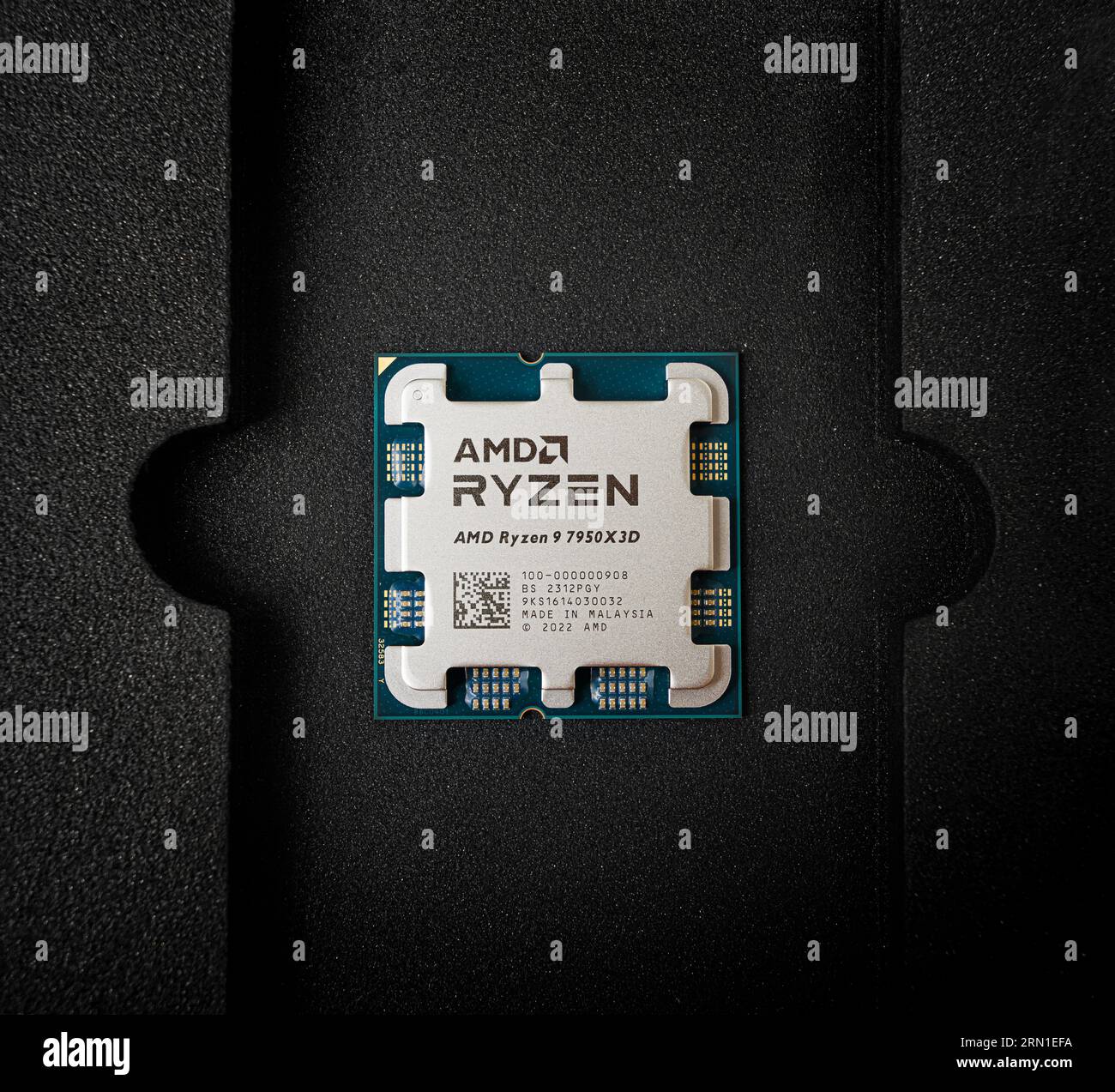 AMD Ryzen 9 7950X3D processor close-up. Studio shot Stock Photo - Alamy