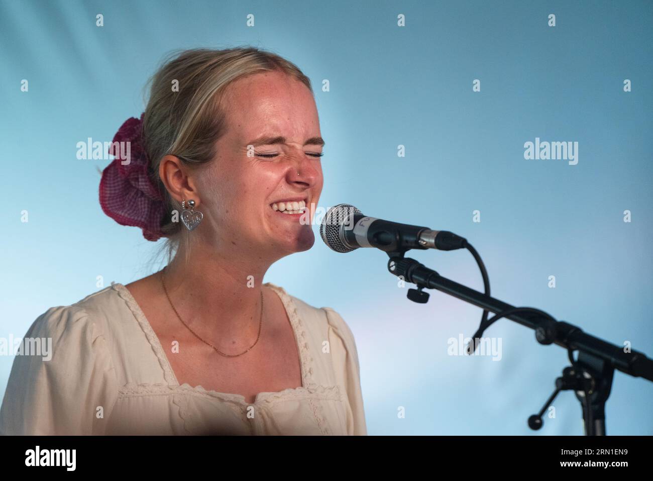 Folk duo Lilo on the Rising Stage at Green Man Festival in Wales, UK ...