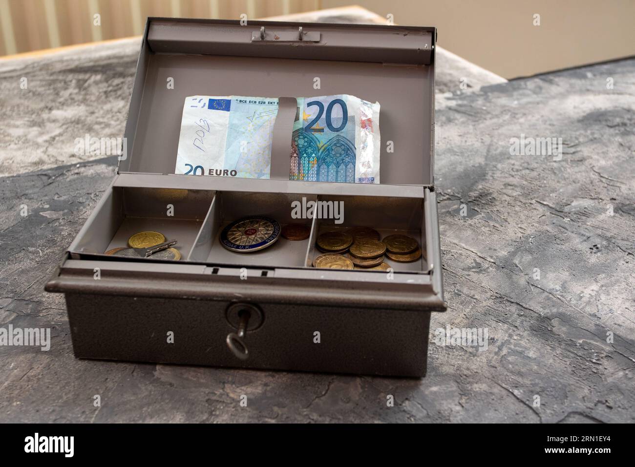 Euro banknotes in a cash box hi-res stock photography and images - Alamy