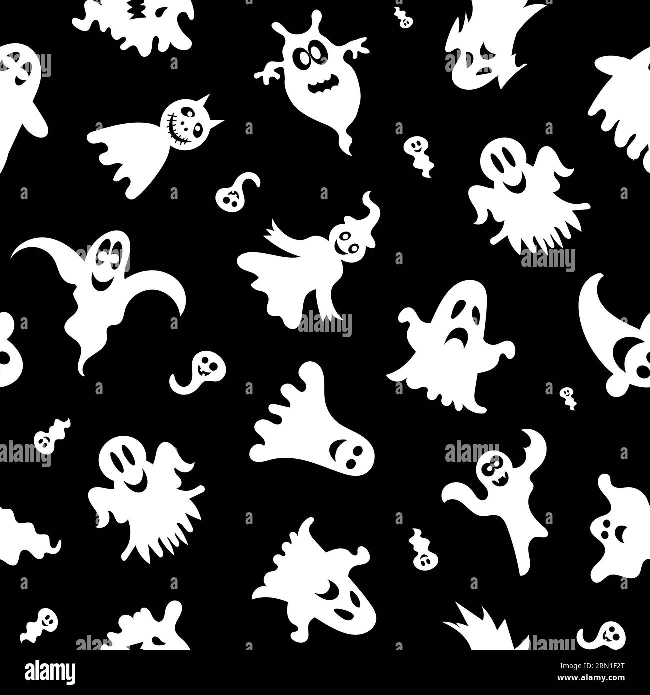 Seamless vector pattern for Halloween design. Halloween symbols ghost ...