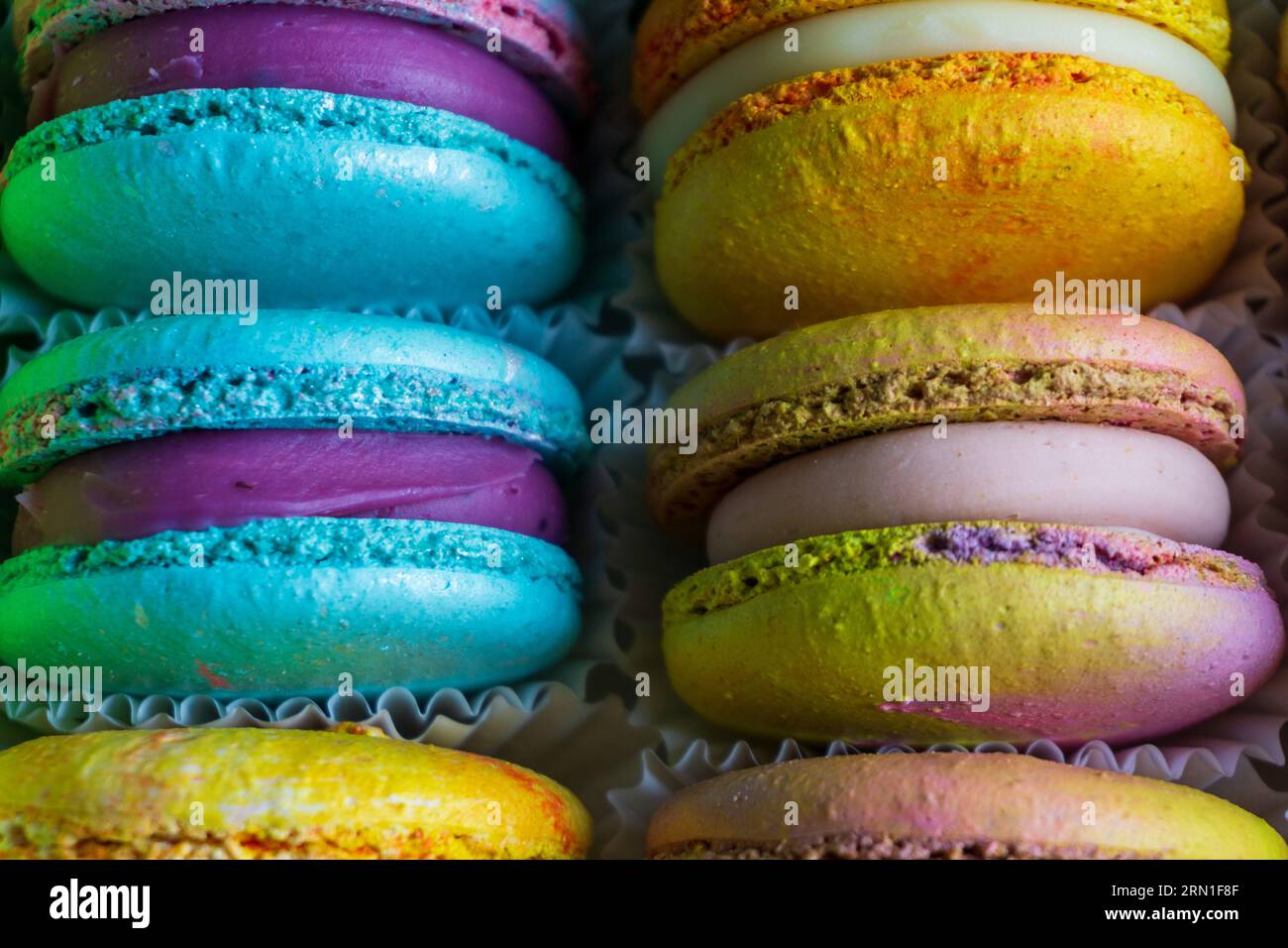 colorful macarons. Mcaroons. Close up, background Stock Photo - Alamy