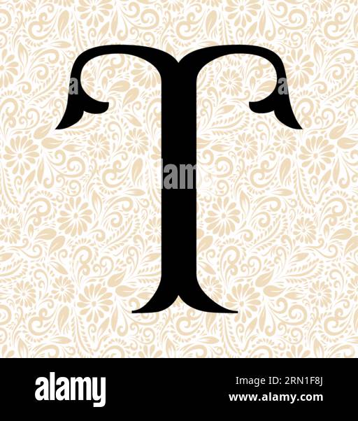 Fishtail Alphabet T , Black alphabet vector, alphabet vector, alphabet ...