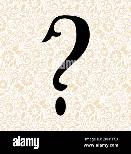 Fishtail Alphabet SYMBOL QUESTION MARK , Black alphabet vector ...
