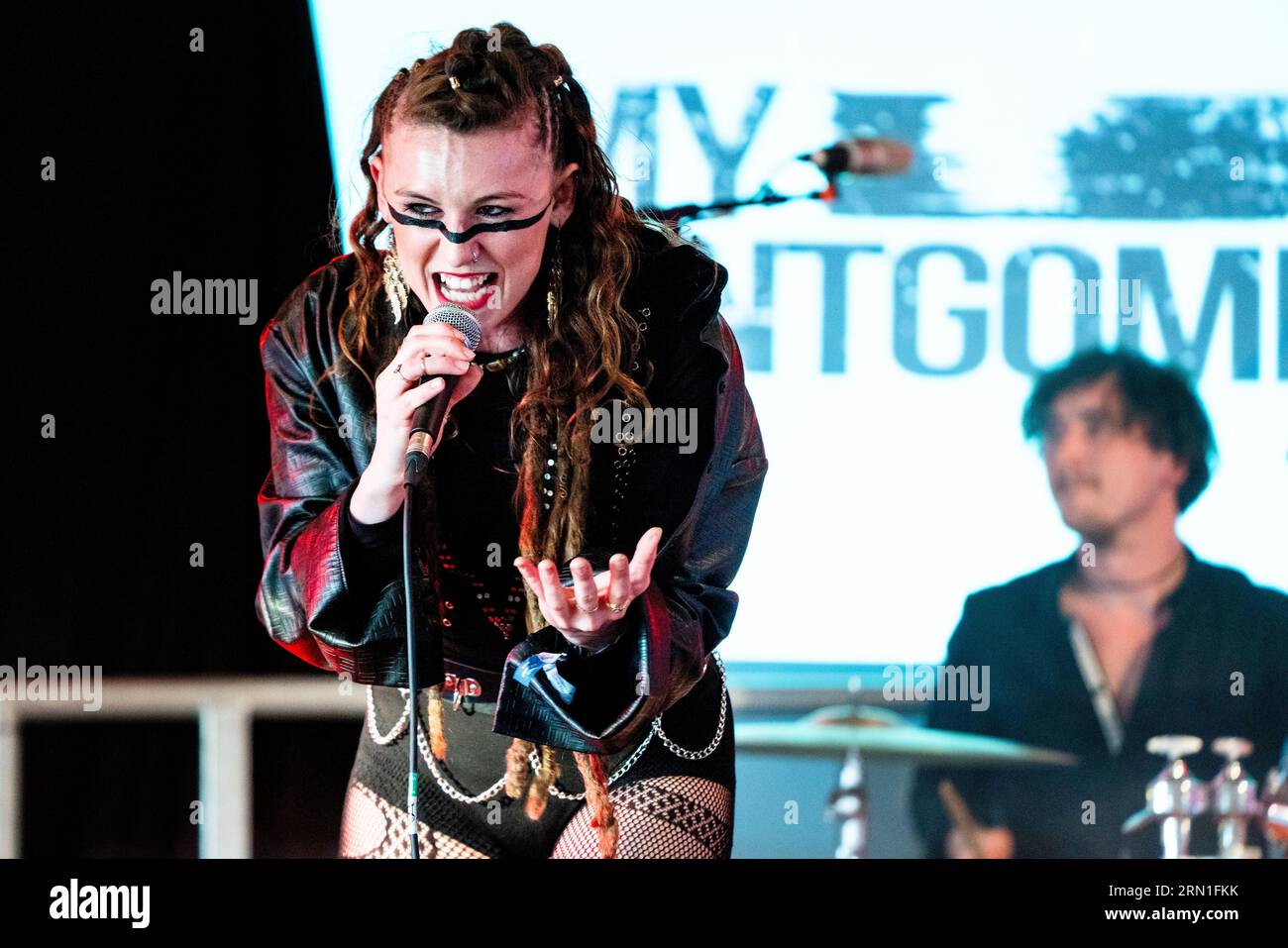 Amy Montgomery on the Chai Wallahs Stage at Green Man Festival in Wales ...