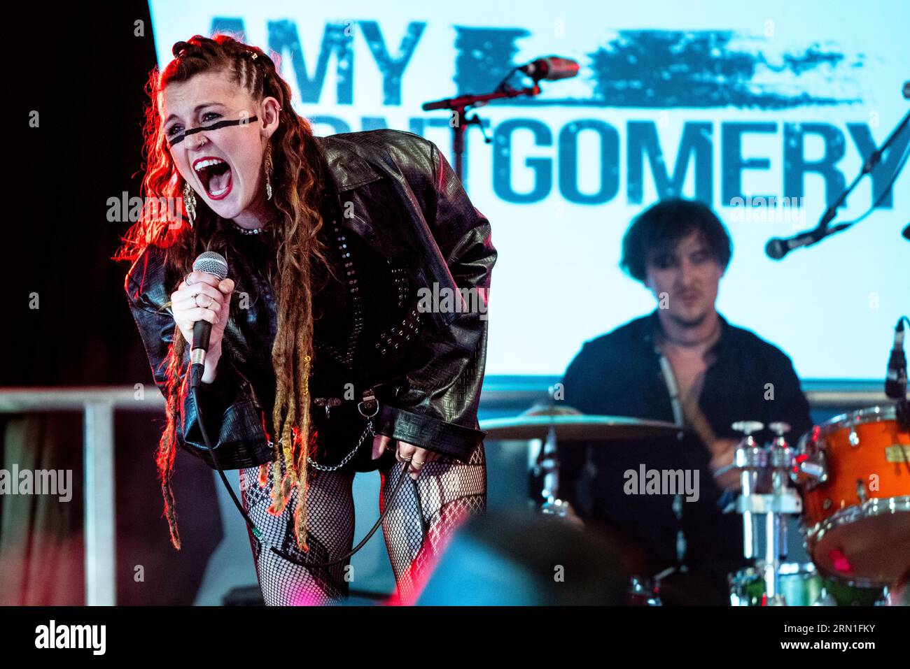 Amy Montgomery on the Chai Wallahs Stage at Green Man Festival in Wales ...