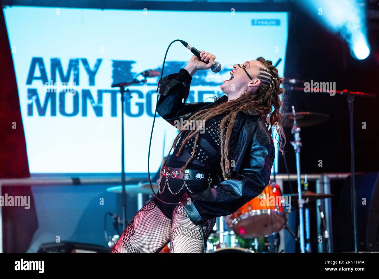 Amy Montgomery on the Chai Wallahs Stage at Green Man Festival in Wales ...