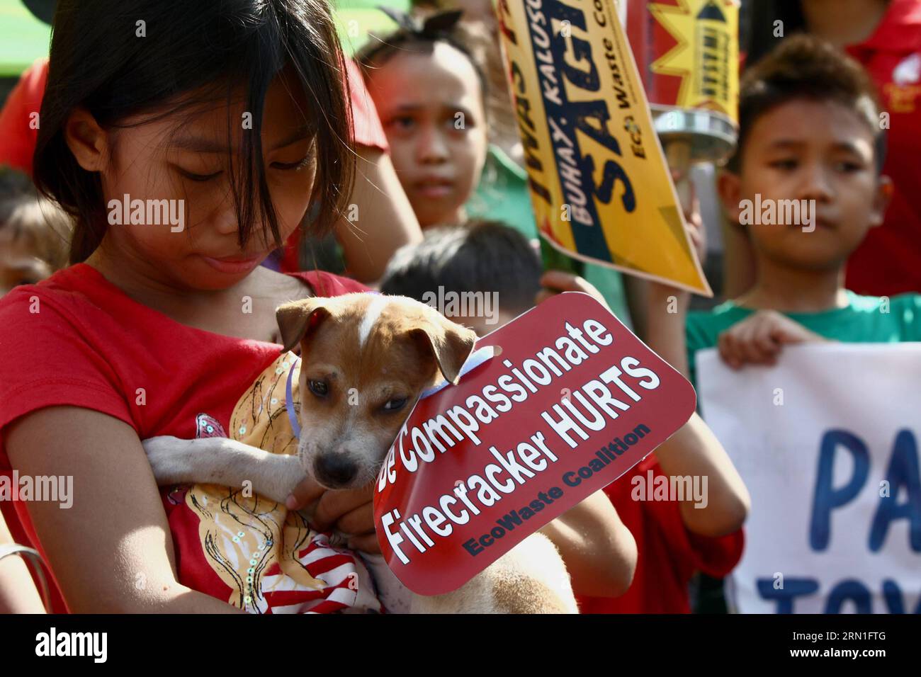 (141228) -- MANILA, Dec. 28, 2014 -- Dog owners bring their dogs to ...