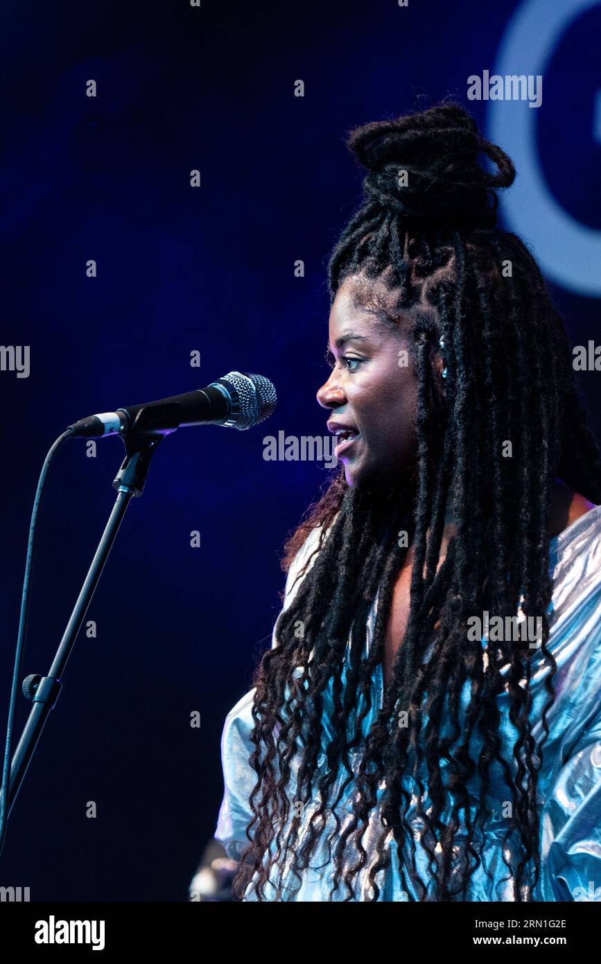Nya Gazelle Brown of Say She She on the Walled Garden Stage at Green ...