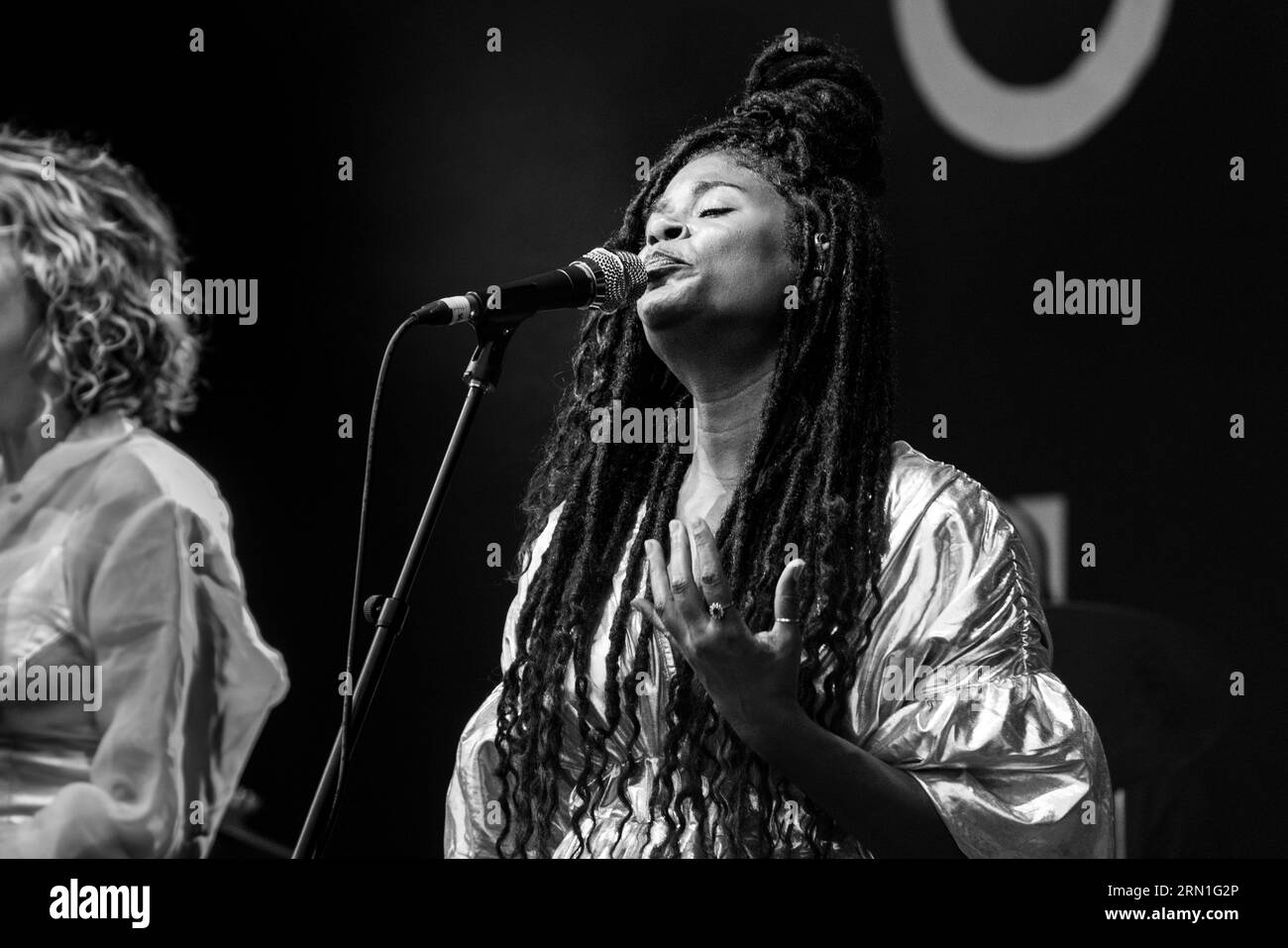 Nya Gazelle Brown of Say She She on the Walled Garden Stage at Green ...