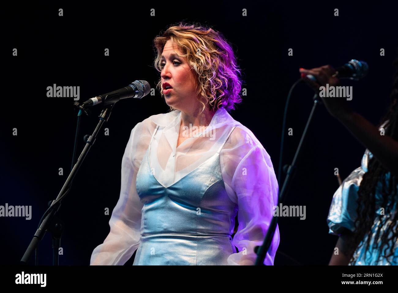 Sabrina Mileo Cunningham of Say She She on the Walled Garden Stage at ...
