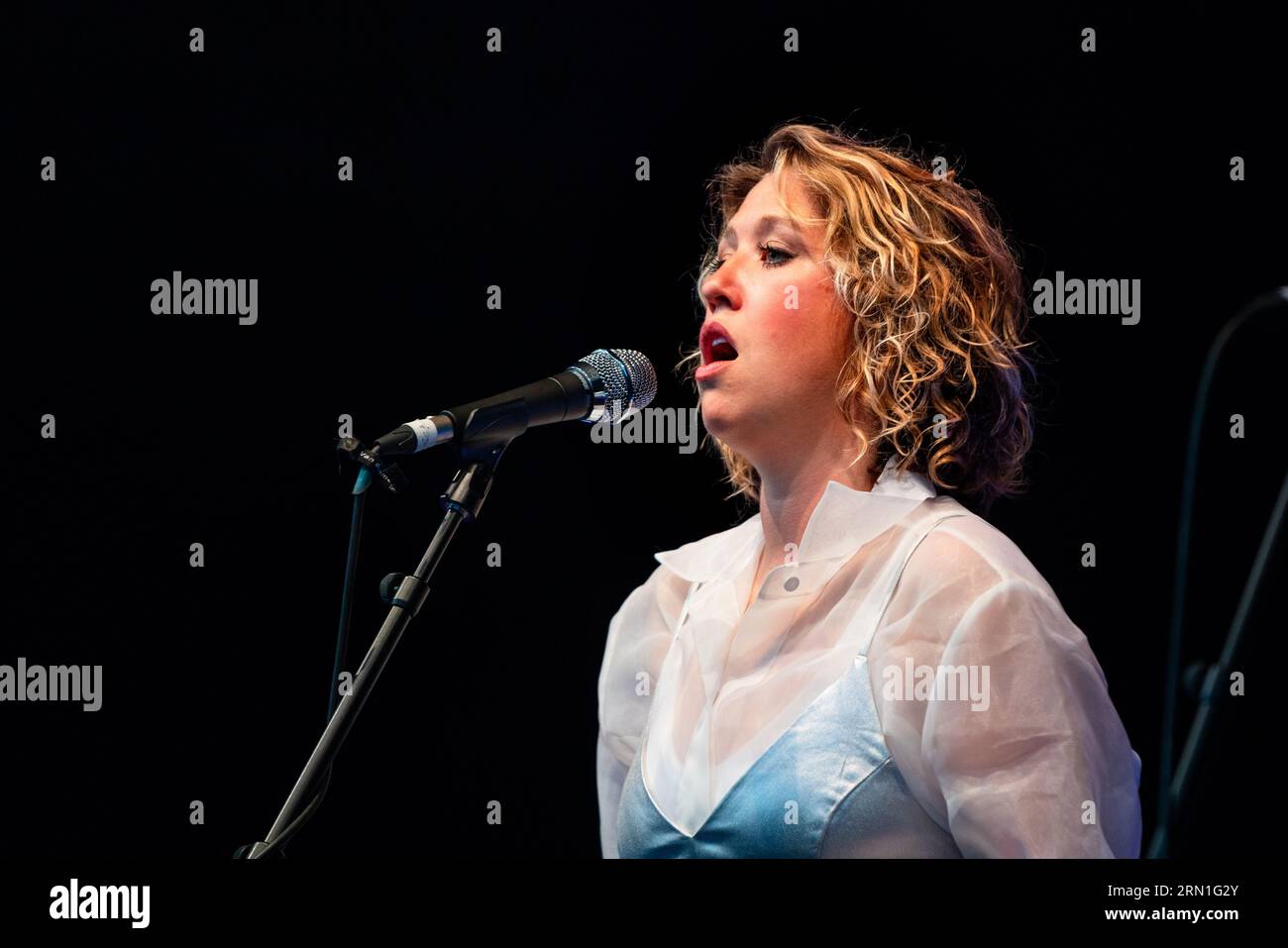 Sabrina Mileo Cunningham of Say She She on the Walled Garden Stage at ...