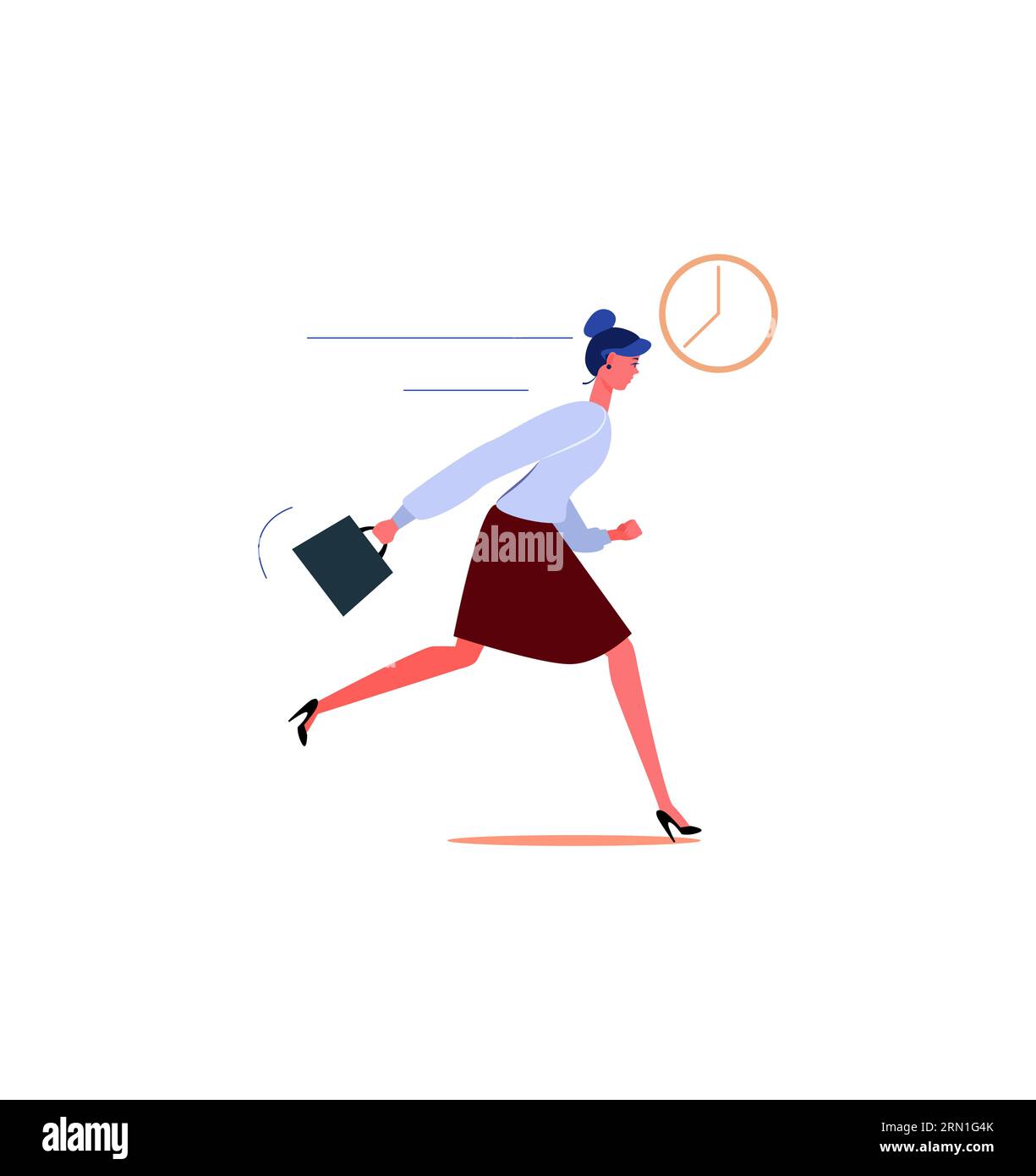 Businesswoman in rush business Stock Vector Images - Alamy