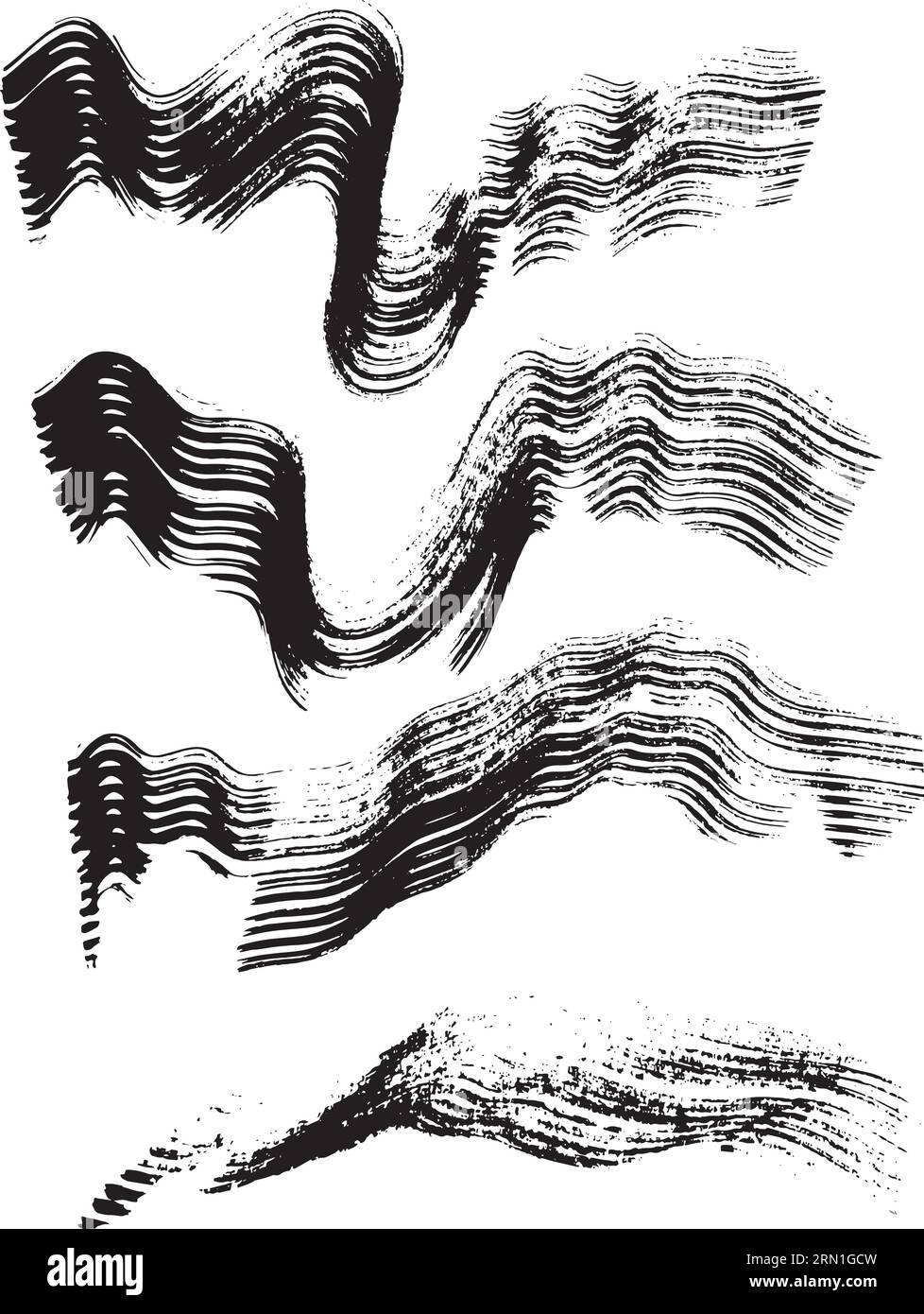 Grunge Dry Brush Ink Strokes Free Hand Set Stock Vector Image & Art - Alamy