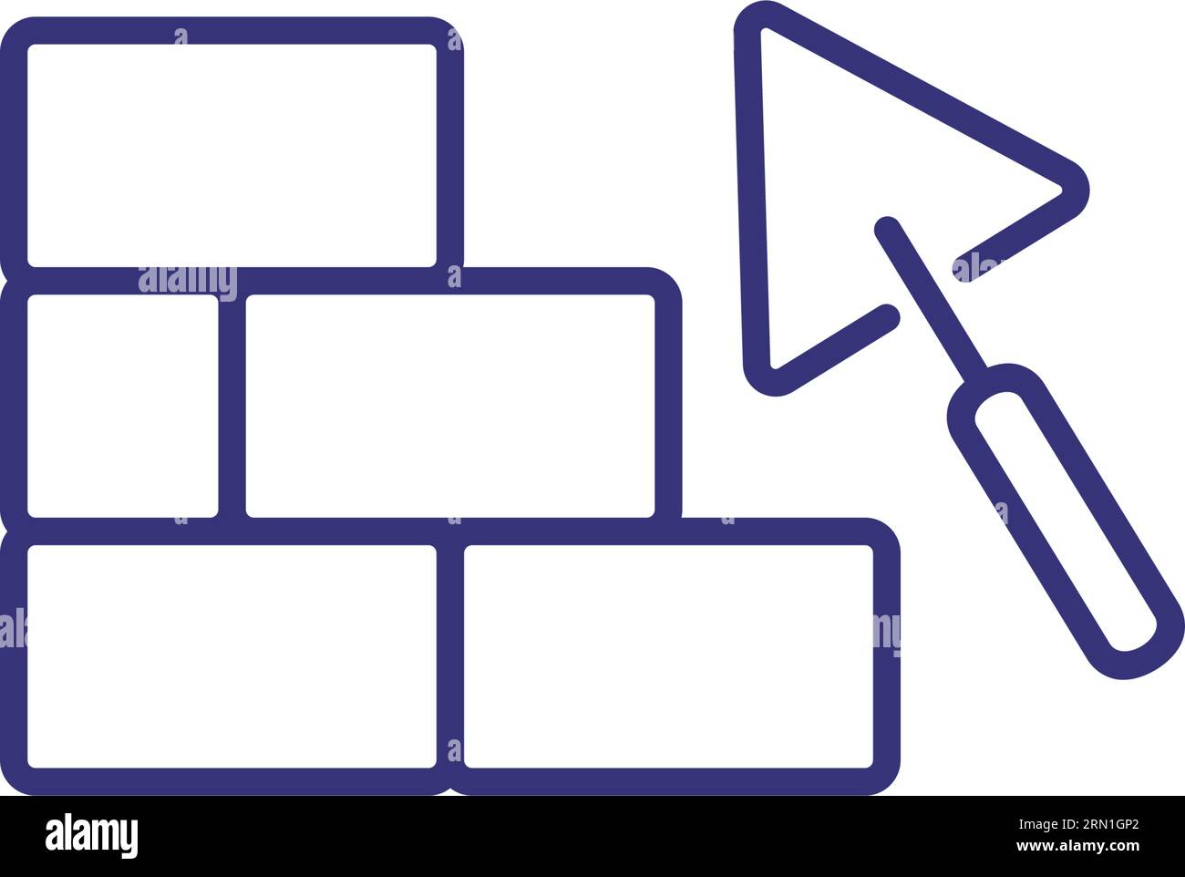 Trowel thin line icon Cut Out Stock Images & Pictures - Alamy