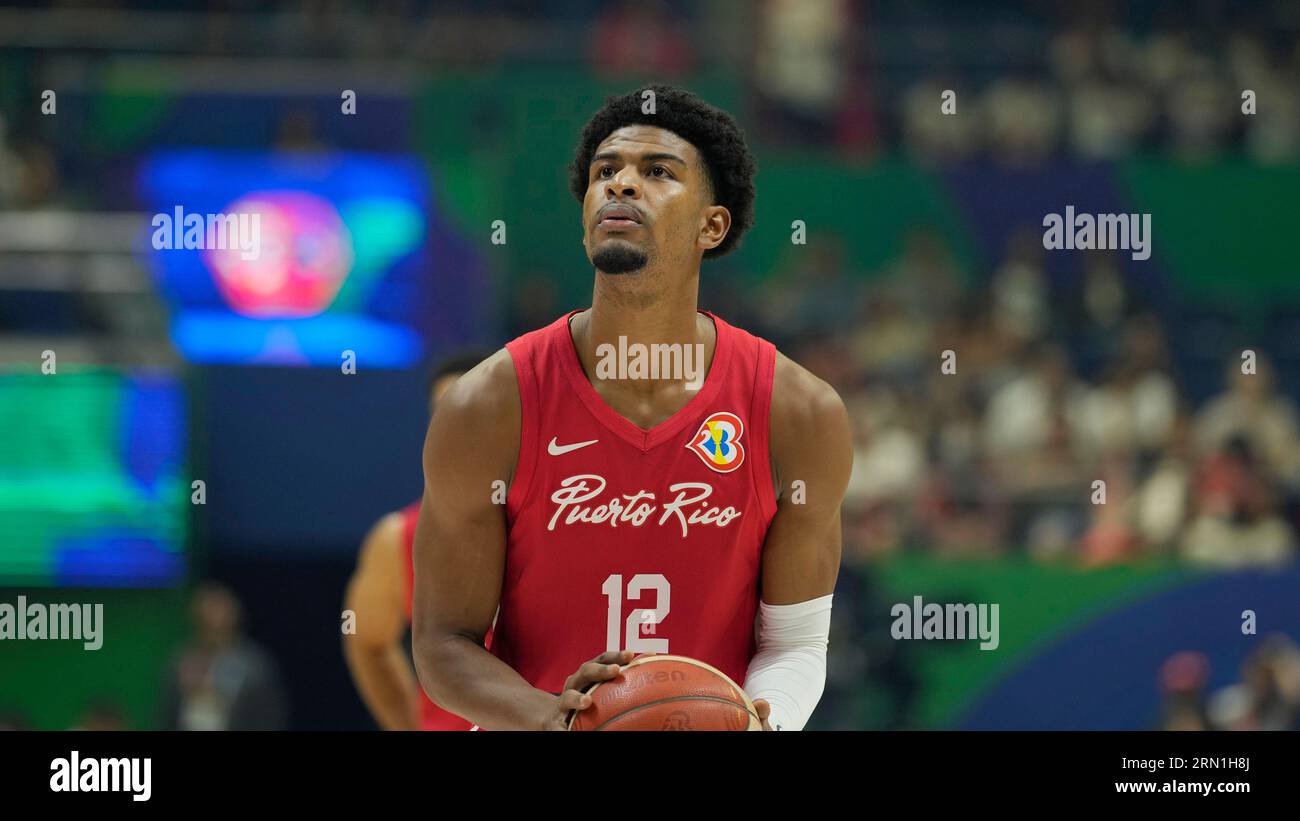 Puerto Rico forward Aleem Ford (12) prepares to shoot during their ...