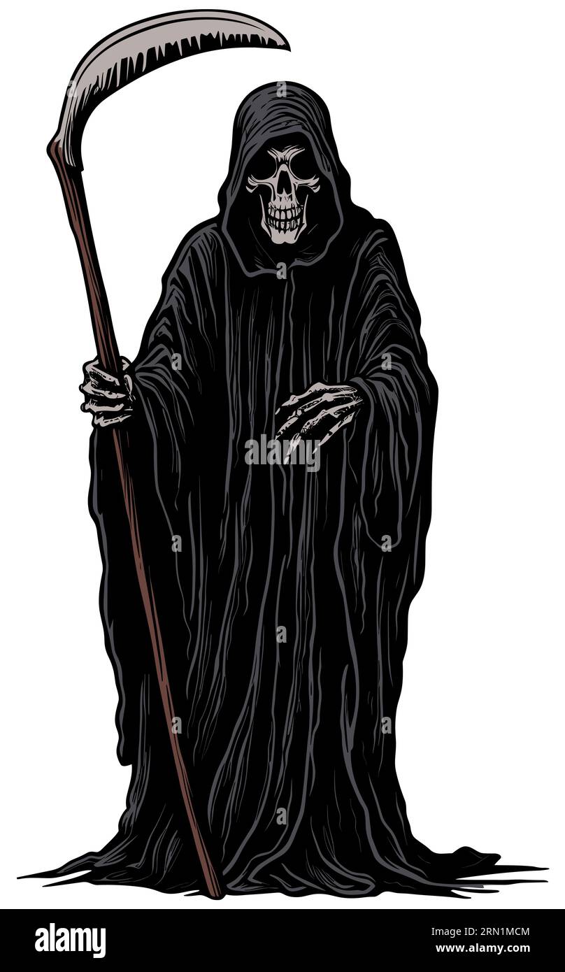 Illustration of the Grim Reaper on white background Stock Vector Image ...