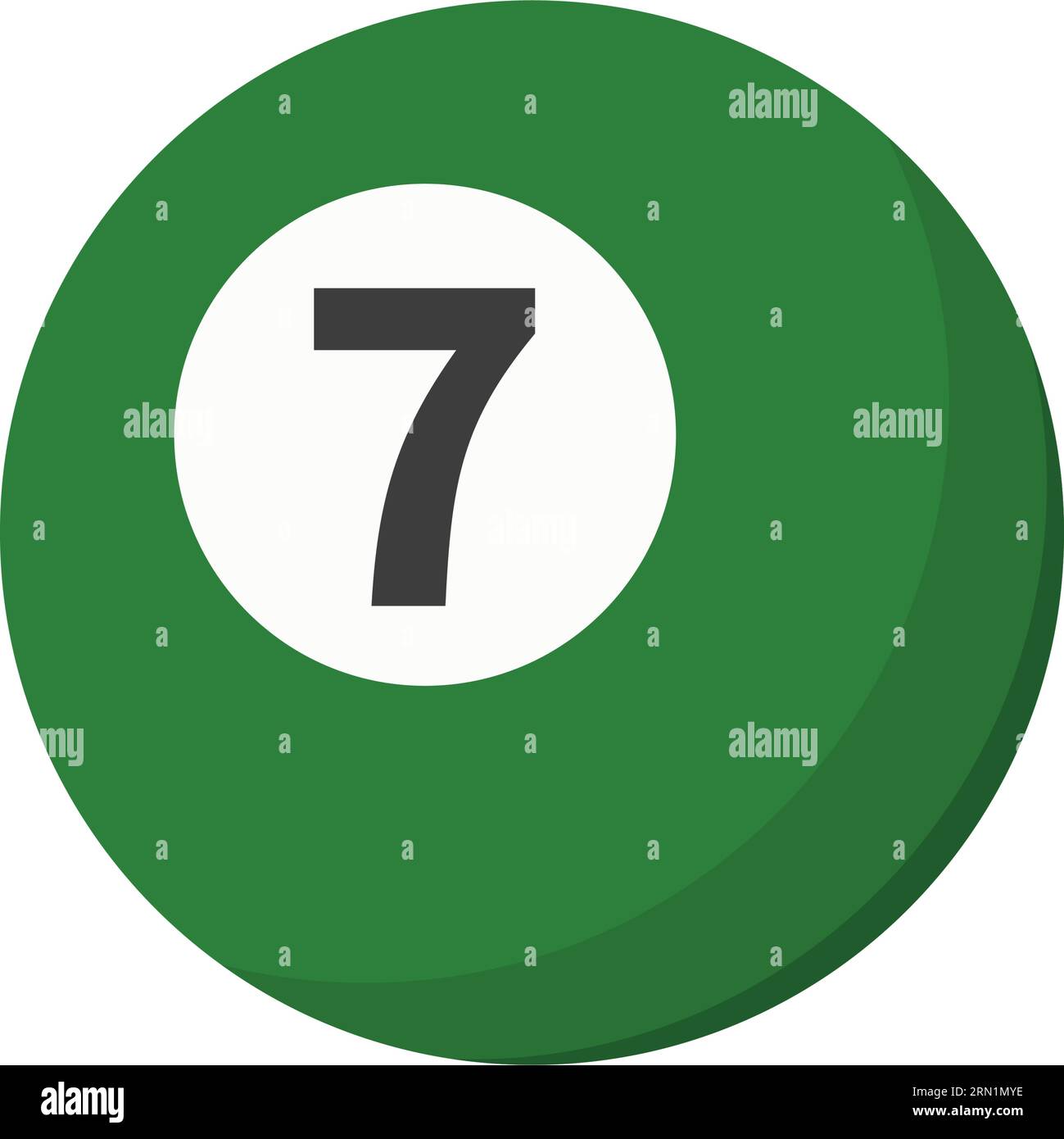 Green billiard ball with number seven Stock Vector Image & Art - Alamy