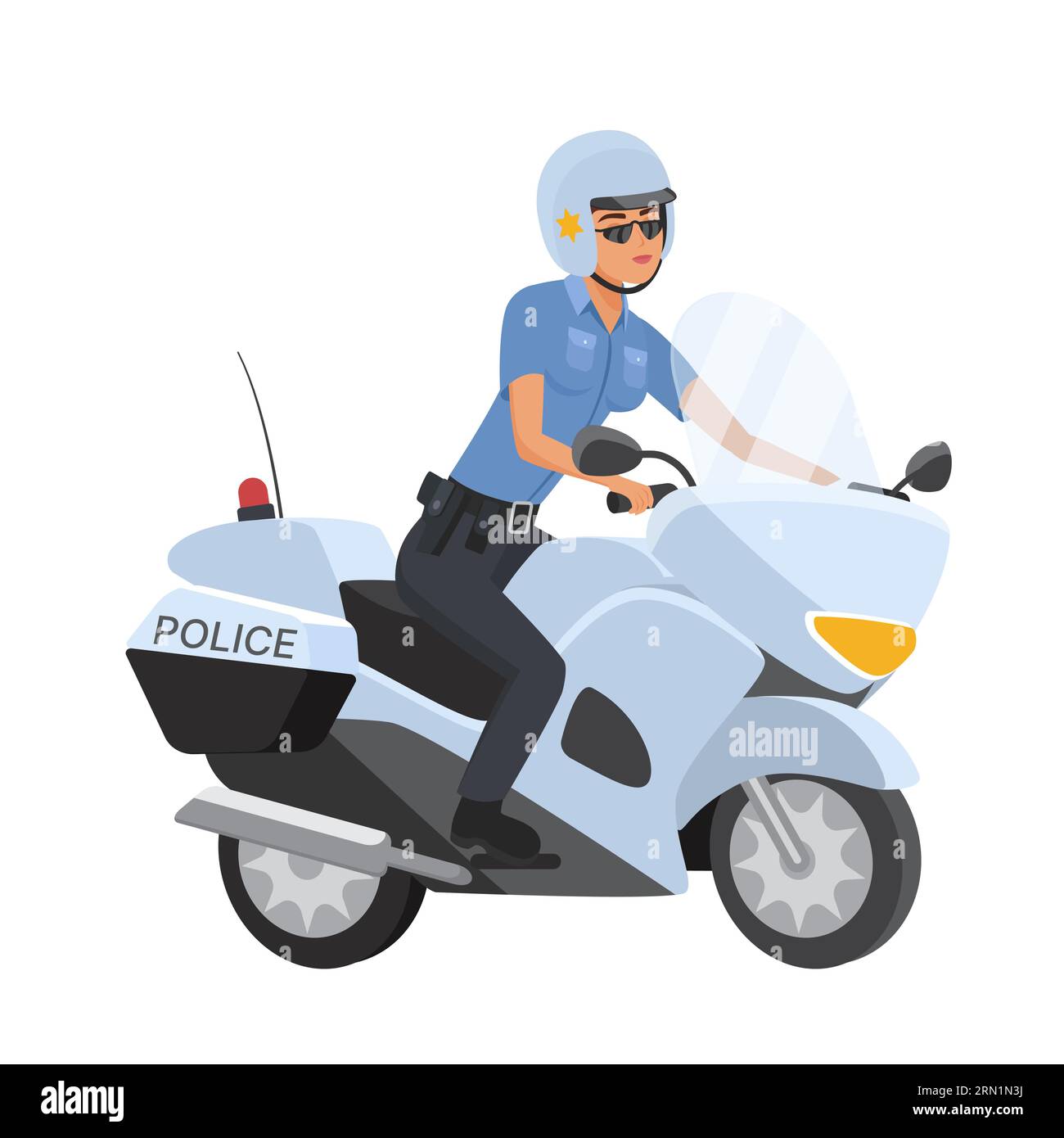 Policewoman riding motorcycle. Patrol police officer on motorbike ...