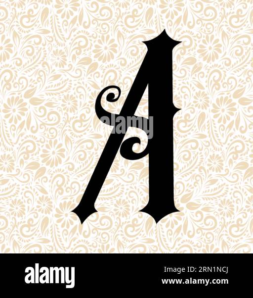 Old Fashioned Alphabet A UPPER , Black alphabet vector, alphabet vector ...