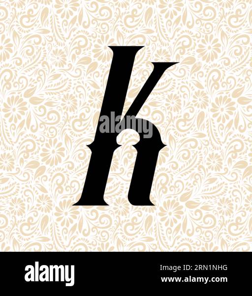 Old Fashioned Alphabet K LOWER , Black alphabet vector, alphabet vector ...
