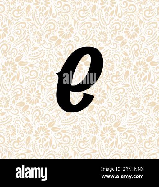 Old Fashioned Alphabet E LOWER , Black alphabet vector, alphabet vector ...