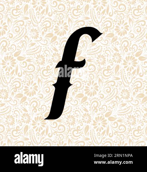 Old Fashioned Alphabet F LOWER , Black alphabet vector, alphabet vector ...