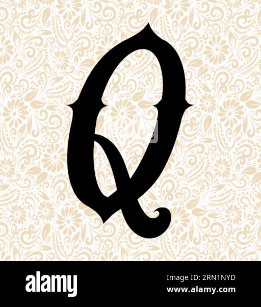 Old Fashioned Alphabet Q UPPER , Black alphabet vector, alphabet vector ...