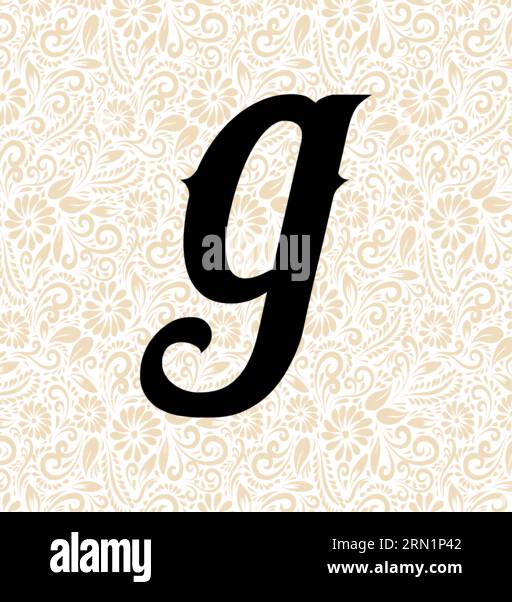 Old Fashioned Alphabet G LOWER , Black alphabet vector, alphabet vector ...