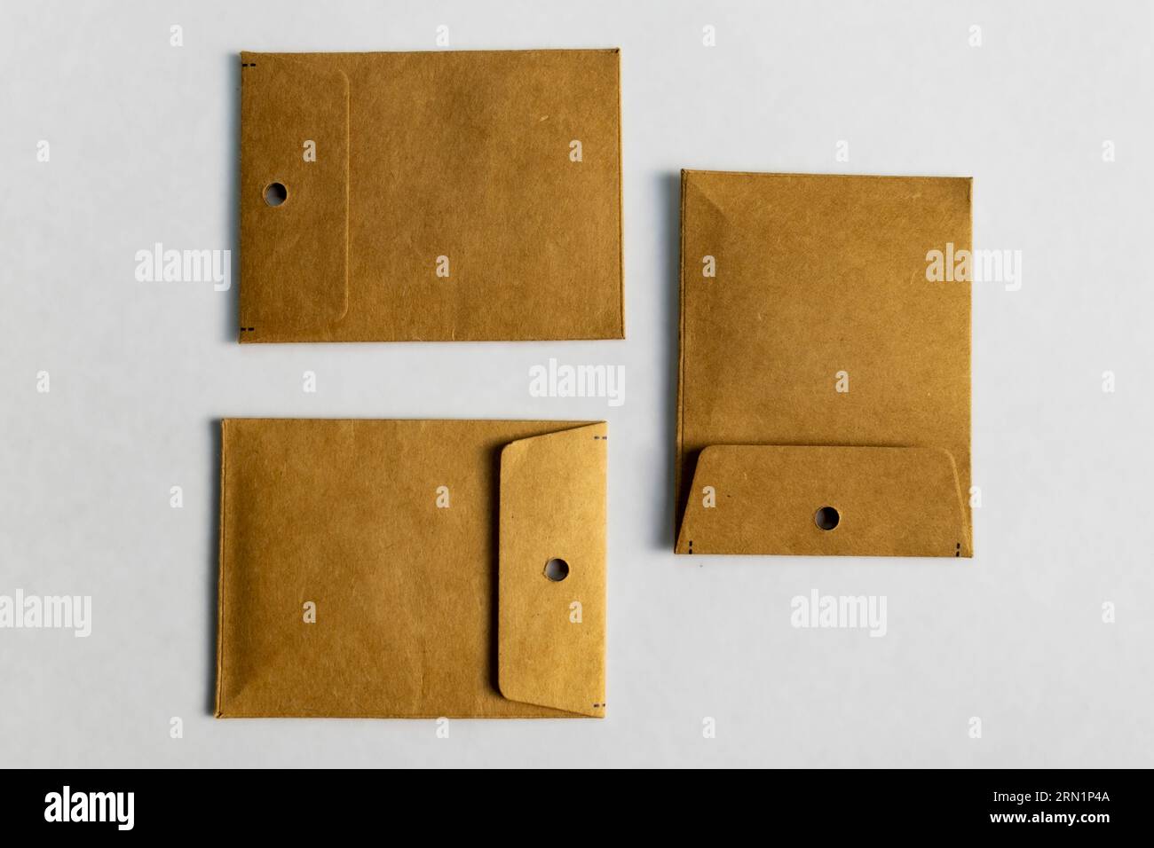 Geometric Placement of Brown Kraft Paper Sleeve Envelopes Stock Photo ...