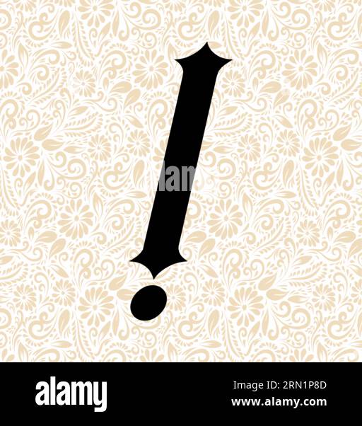 Old Fashioned Alphabet SYMBOL EXCLAMATION MARK , Black alphabet vector ...