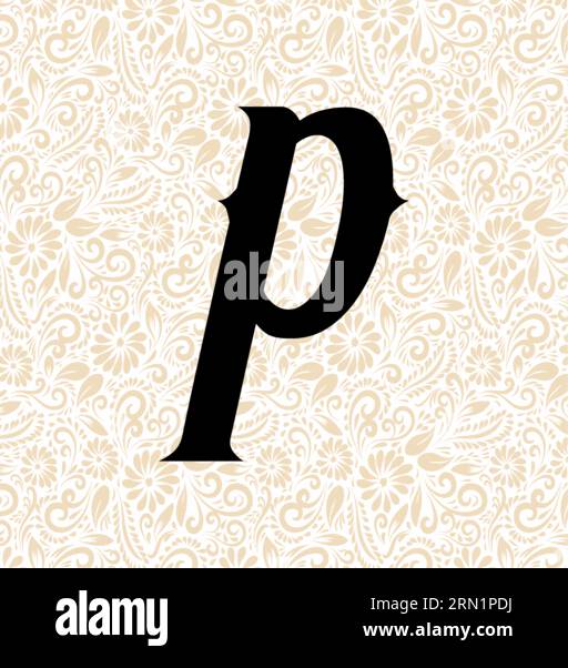 Old Fashioned Alphabet P LOWER , Black alphabet vector, alphabet vector ...