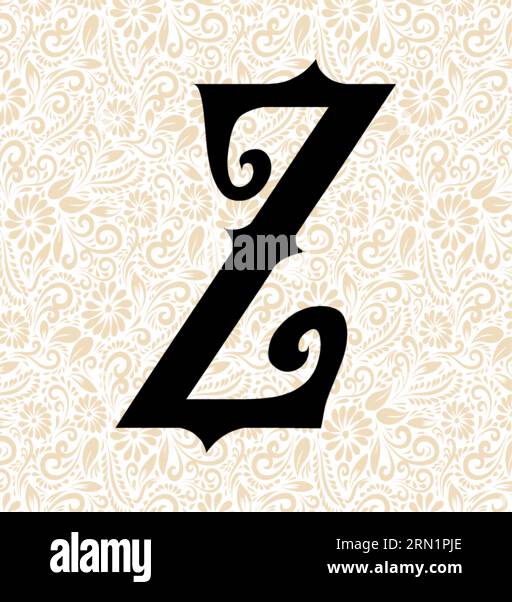 Old Fashioned Alphabet Z UPPER , Black alphabet vector, alphabet vector ...