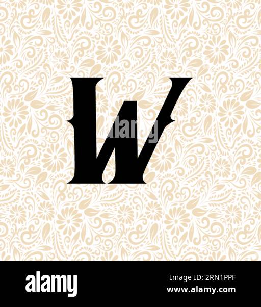 Old Fashioned Alphabet W LOWER , Black alphabet vector, alphabet vector ...