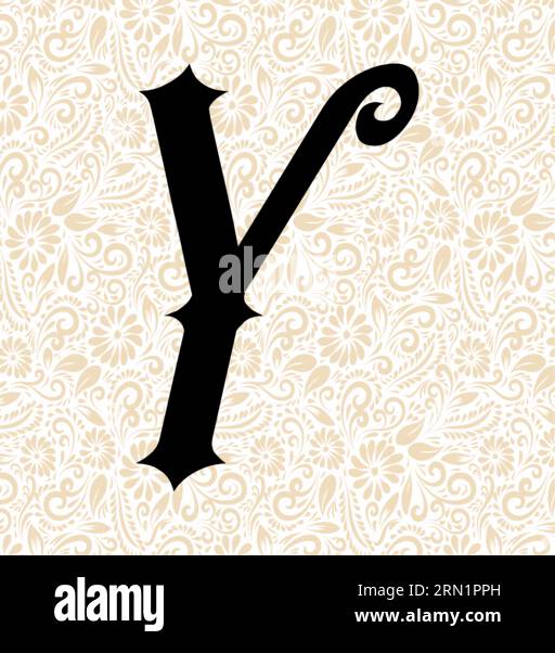 Old Fashioned Alphabet Y UPPER , Black alphabet vector, alphabet vector ...