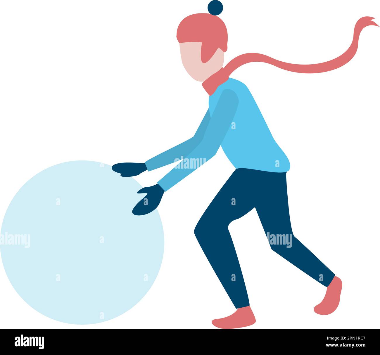Teenage boy making snowball flat icon Stock Vector Image & Art - Alamy