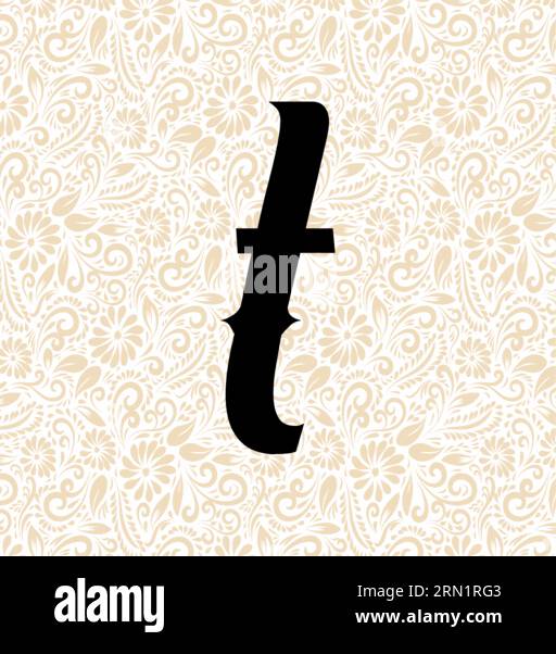 Old Fashioned Alphabet T LOWER , Black alphabet vector, alphabet vector ...