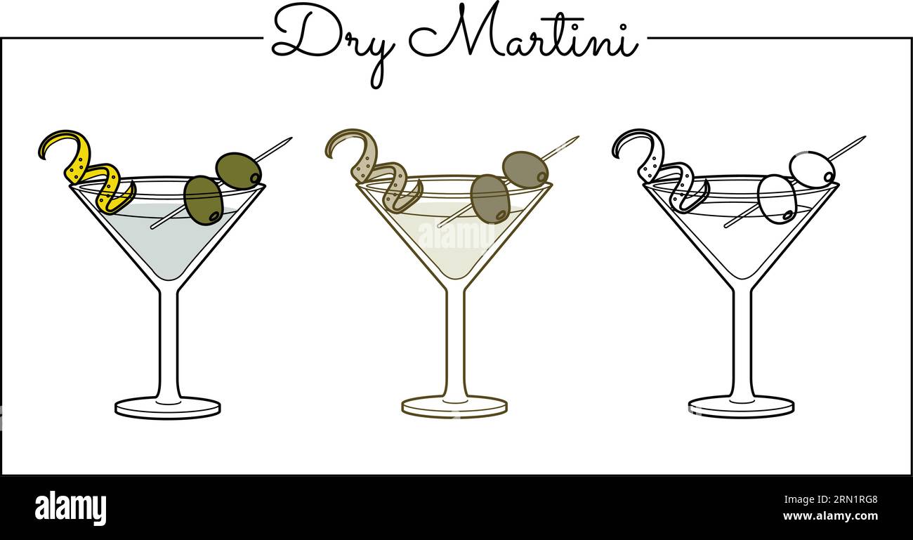 Vector alcohol drink line art illustration Stock Vector Image & Art - Alamy